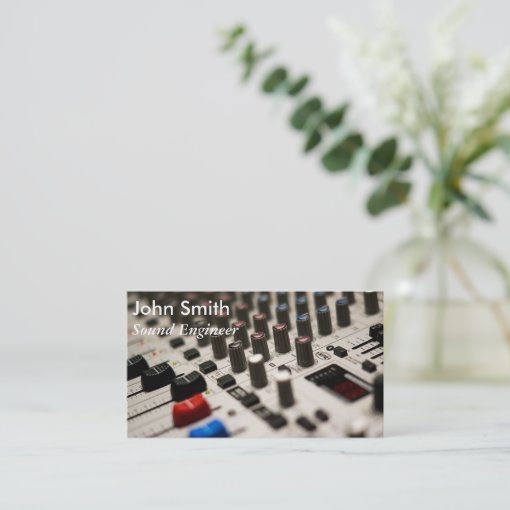 Sound Engineer freelance music producer stylish Business Card | Zazzle