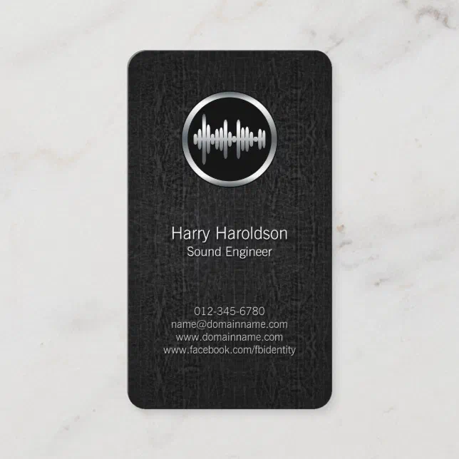 Sound Engineer Sound Wave BlackGrunge BusinessCard Business Card | Zazzle