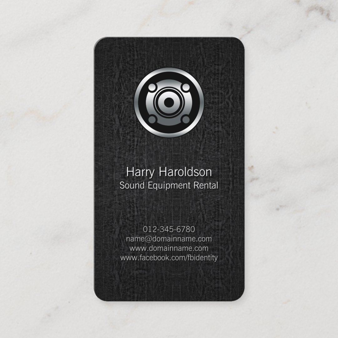 Sound Equipment Rental Speaker Grunge BusinessCard Business Card | Zazzle