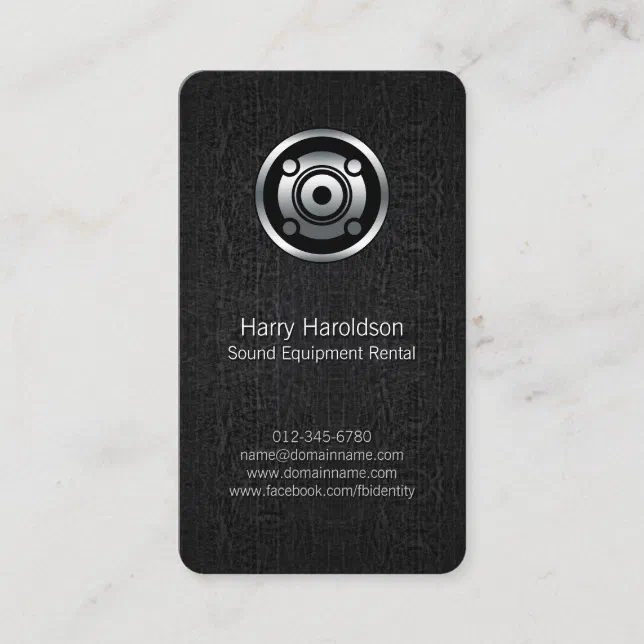 Sound Equipment Rental Speaker Grunge BusinessCard Business Card | Zazzle