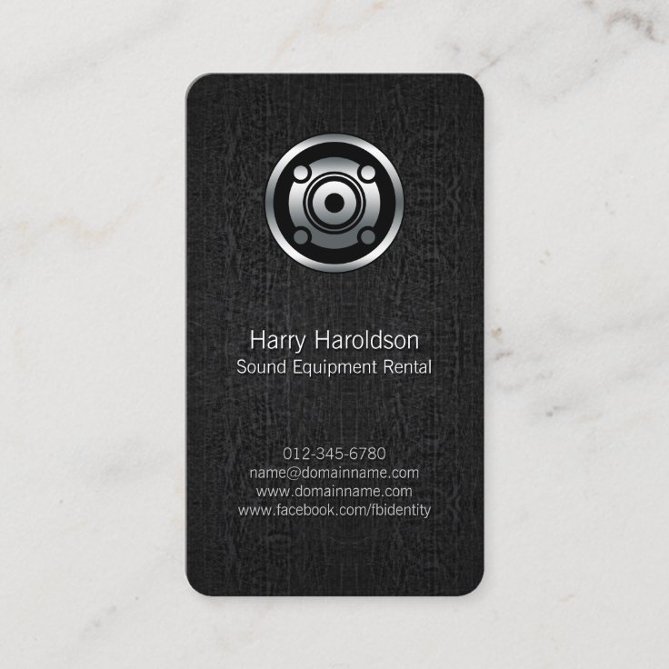 Sound Equipment Rental Speaker Grunge BusinessCard Business Card | Zazzle