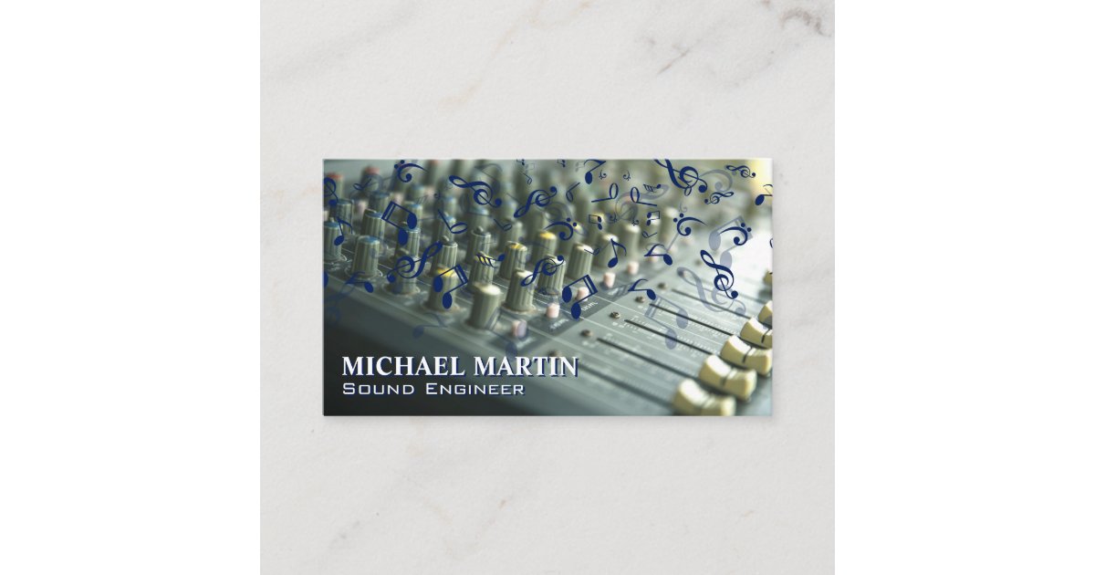Sound Mixer | Musical Notes Business Card | Zazzle
