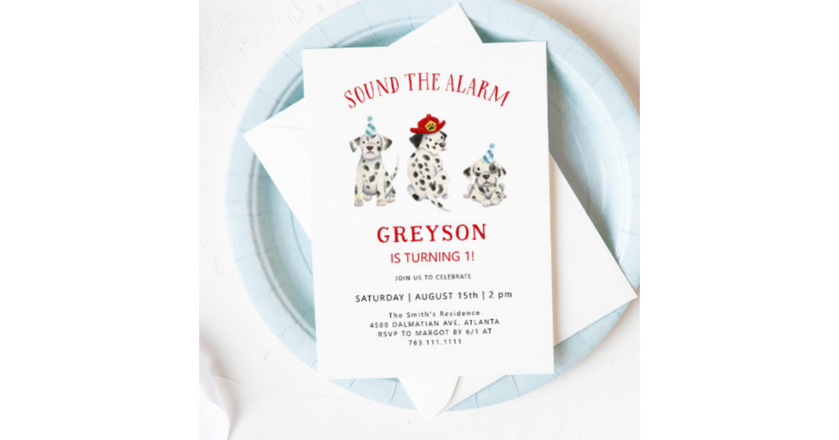 Sound The Alarm Firefighter Birthday Party Invitation | Zazzle