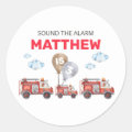 Sound the Alarm Fireman Birthday Classic Round Sticker | Zazzle