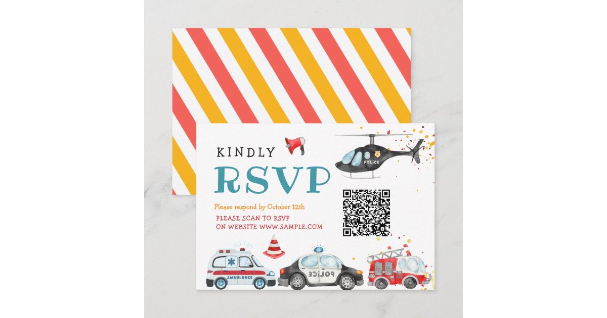 Sound the alarm Grab your gear Birthday Rsvp Card | Zazzle