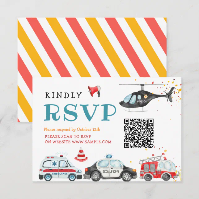 Sound the alarm Grab your gear Birthday Rsvp Card | Zazzle