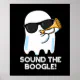 Sound The Boogle Funny Ghost Bugle Pun Dark BG Poster | Zazzle