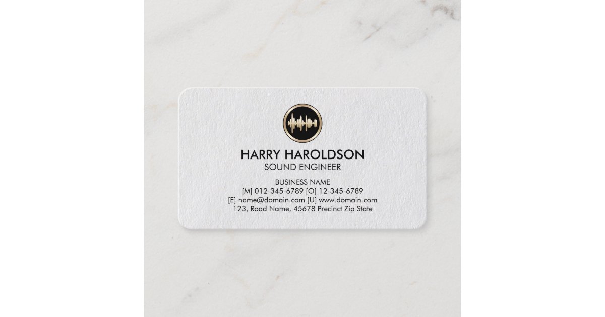 Sound Wave Icon Sound Engineer Business Card | Zazzle