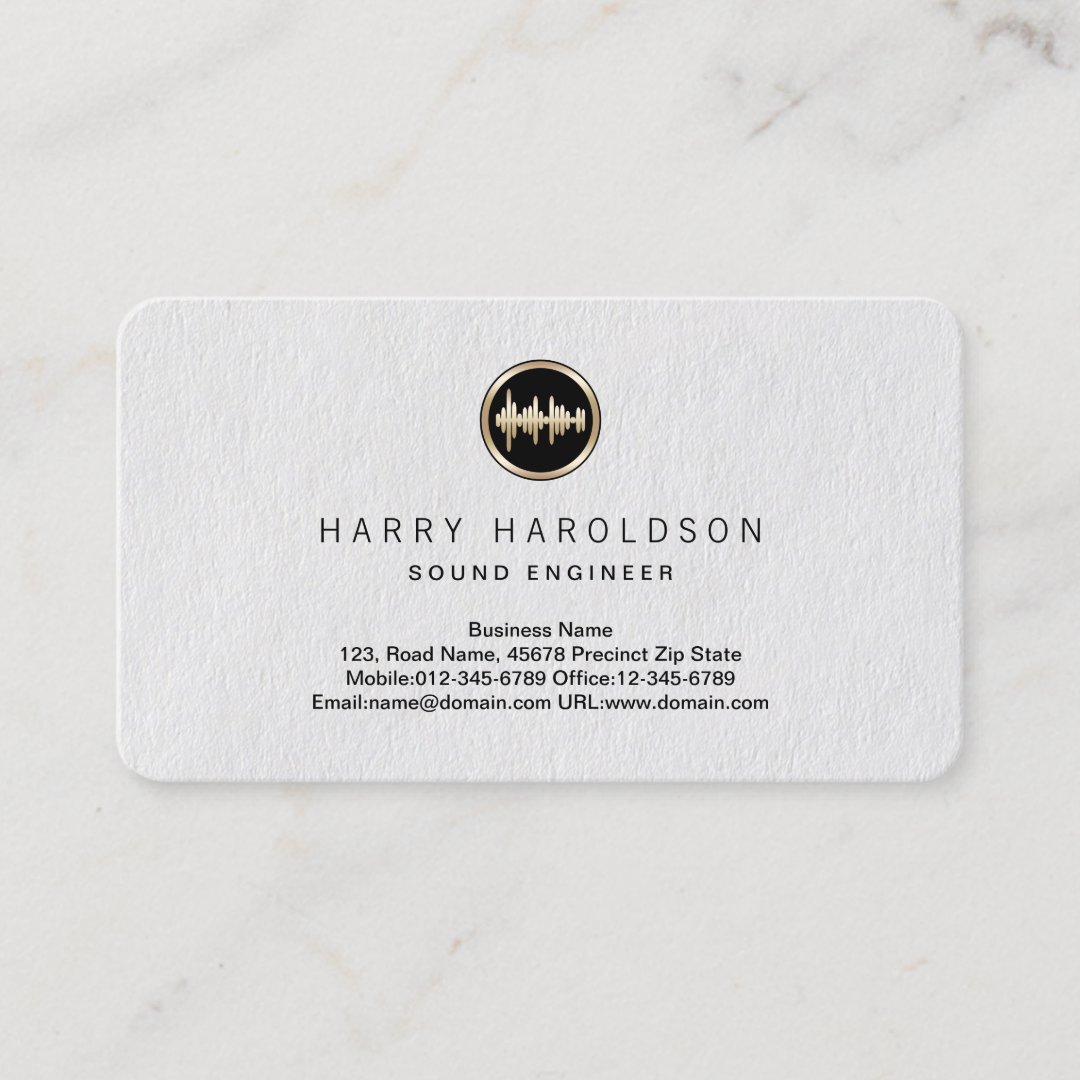 Sound Wave Icon Sound Engineer Business Card | Zazzle