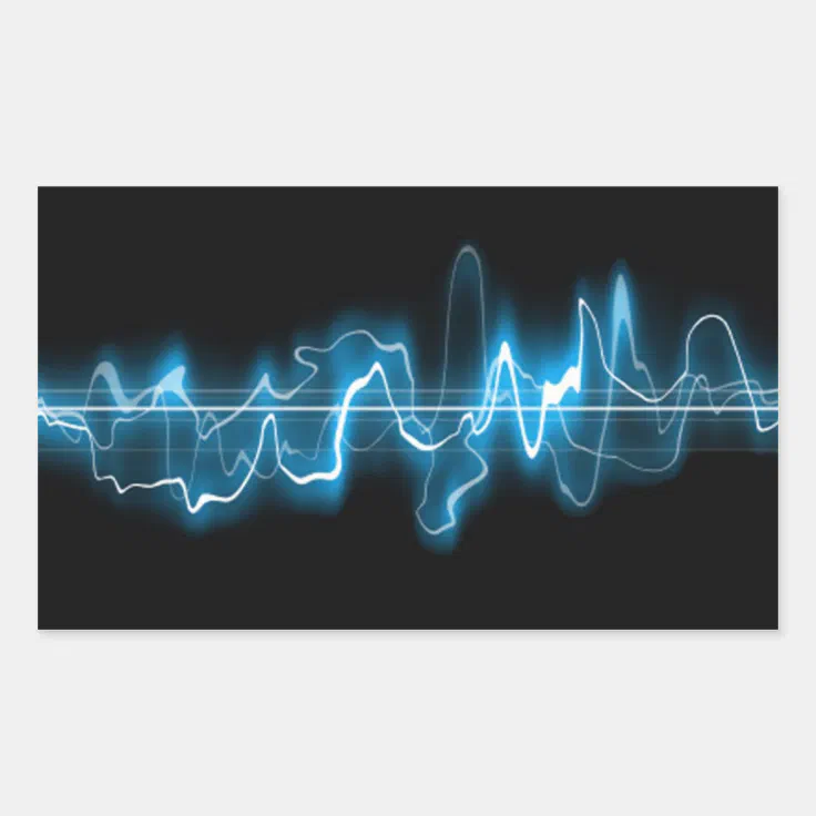 Sound Wave Rectangular Stickers | Zazzle