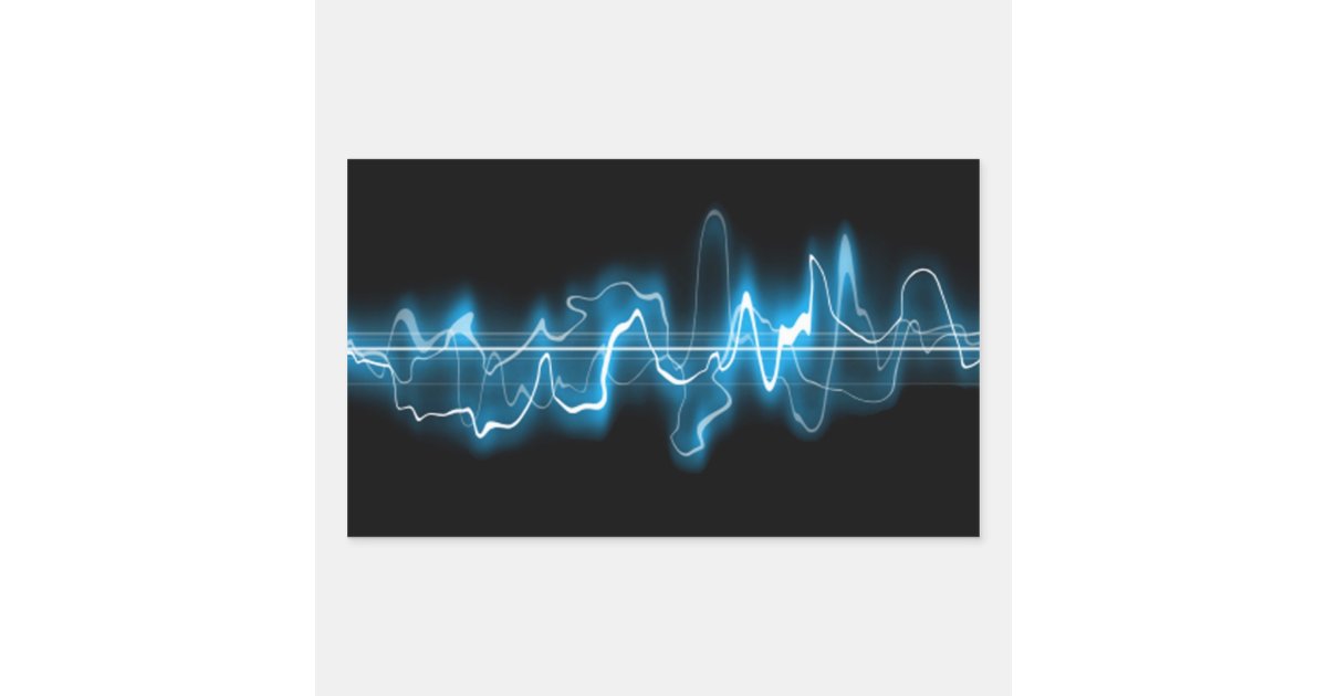 Sound Wave Rectangular Stickers | Zazzle