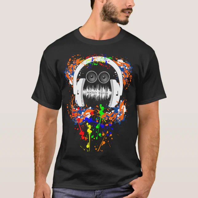 Sound Waves Music Man T-Shirt | Zazzle