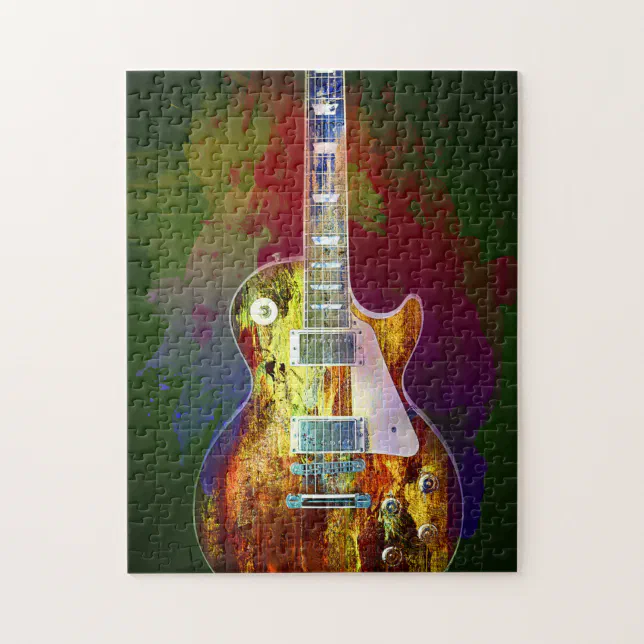 Sounds of music. Colorful guitar Jigsaw Puzzle | Zazzle