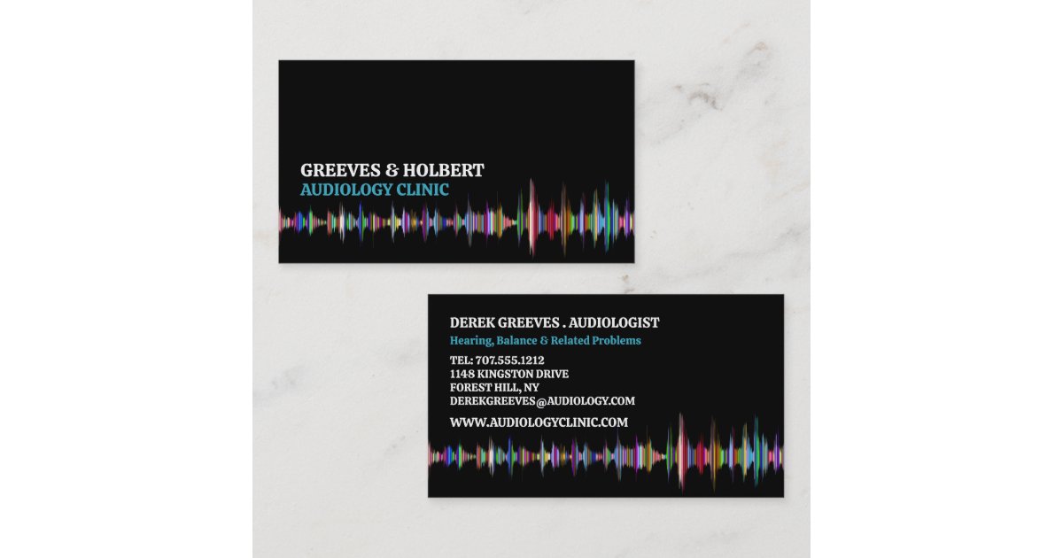 Soundwave Design, Audiologist, Audiology Clinic Business Card | Zazzle