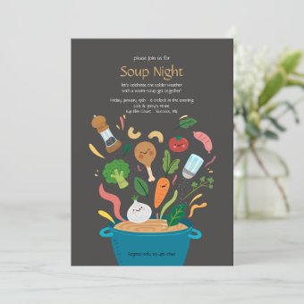 Soup Night Dinner Party Invitations | Zazzle