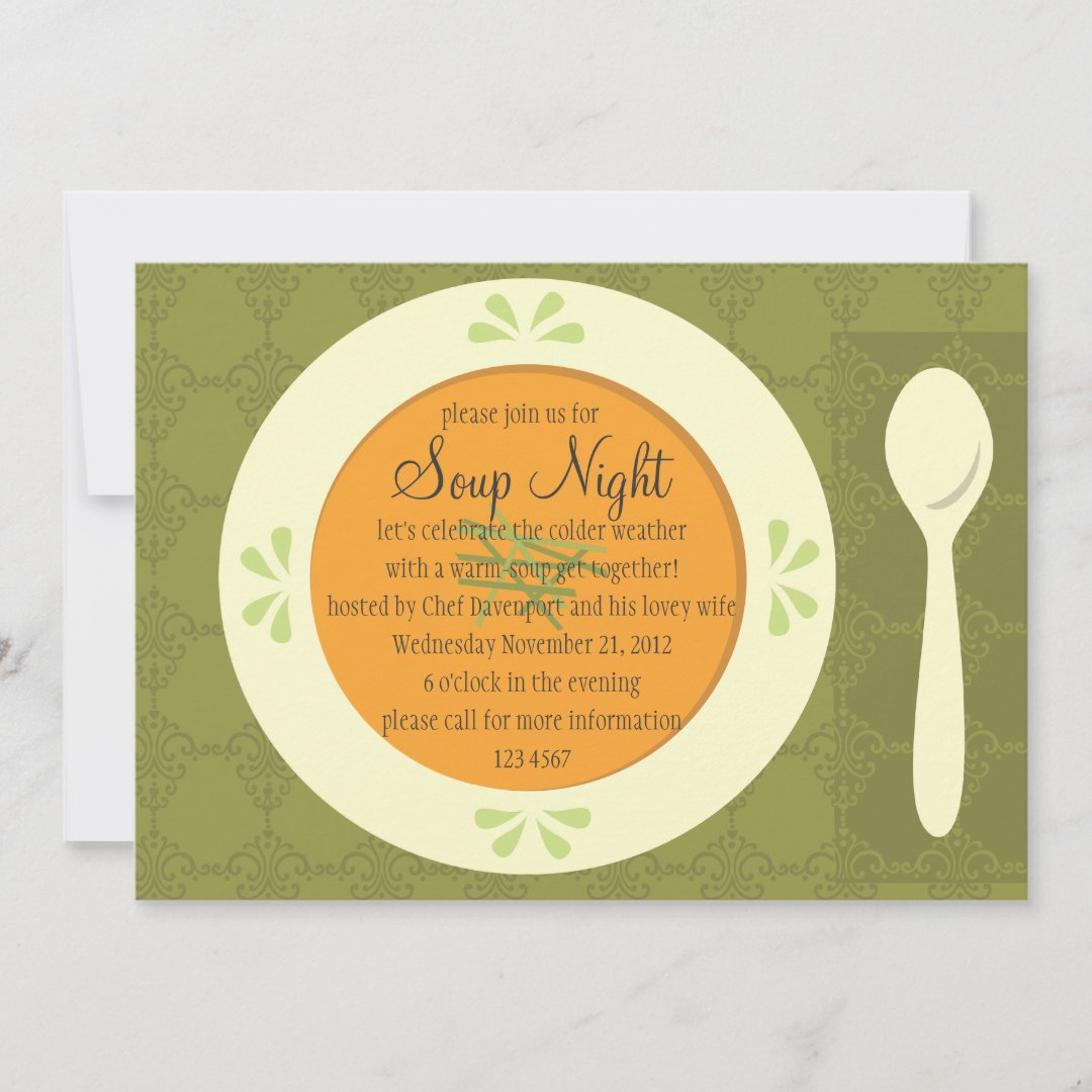 Soup Night Invitation | Zazzle