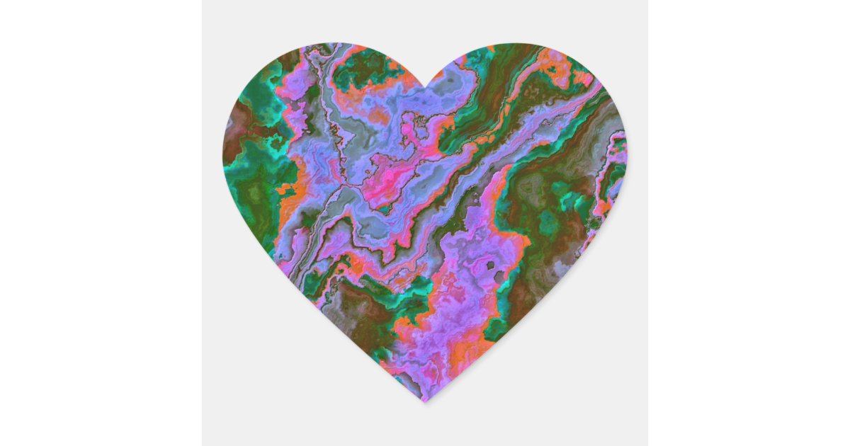 Sour Marble Heart Sticker | Zazzle