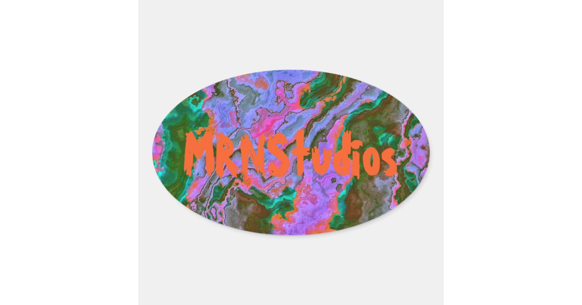 Sour Marble Oval Sticker | Zazzle