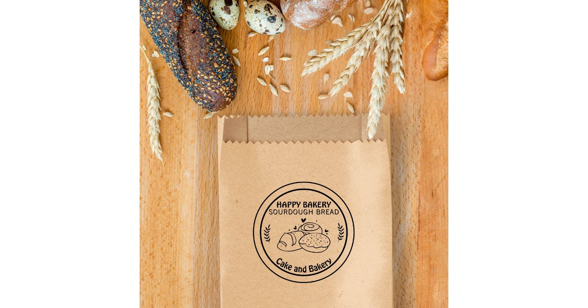 Sourdough Bread Bakery Business Promotional Modern Rubber Stamp | Zazzle