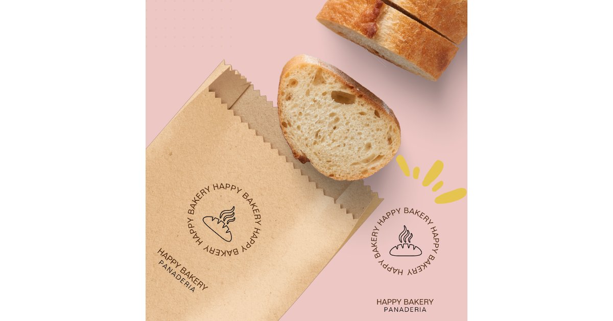 Sourdough Bread Logo Bakery Kraft Paper Bag | Zazzle