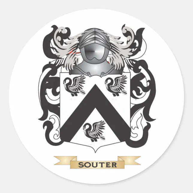 Souter Coat of Arms (Family Crest) Classic Round Sticker | Zazzle