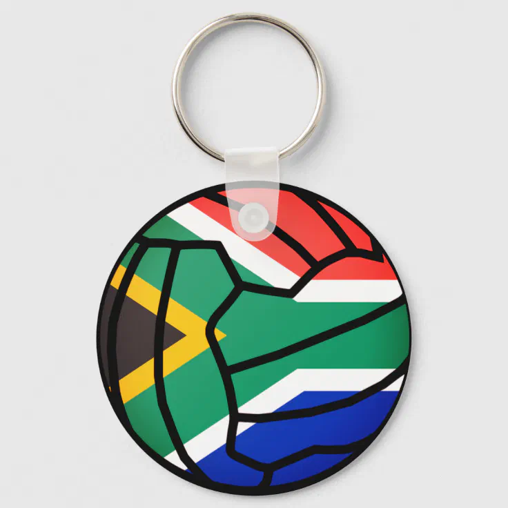 South Africa Flag Ball Design Netball Keychain | Zazzle