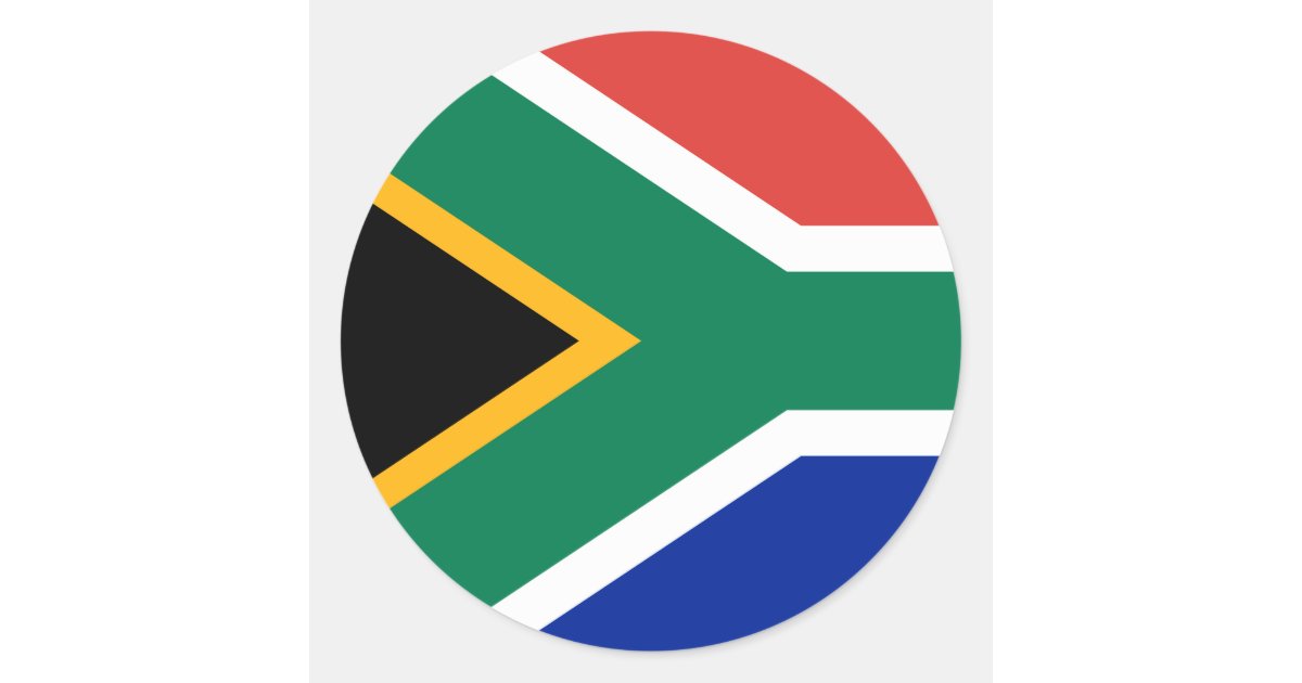 South Africa Flag Classic Round Sticker | Zazzle