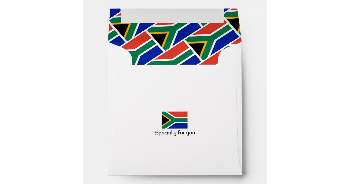 SOUTH AFRICA FLAG Custom Square Envelope | Zazzle