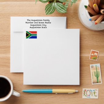 SOUTH AFRICA FLAG Custom Square Envelope | Zazzle