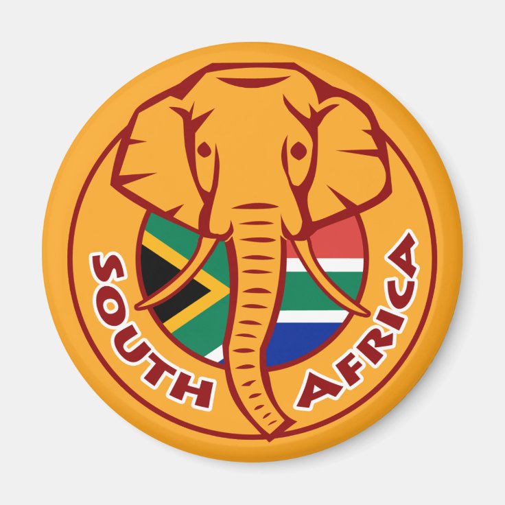 South Africa Flag Elephant Magnet | Zazzle