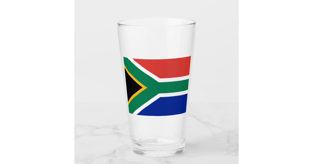 South Africa Flag Glass | Zazzle