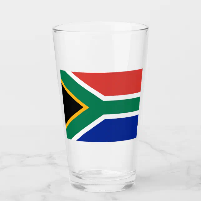 South Africa Flag Glass | Zazzle