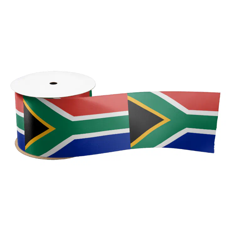 South Africa Flag Satin Ribbon | Zazzle