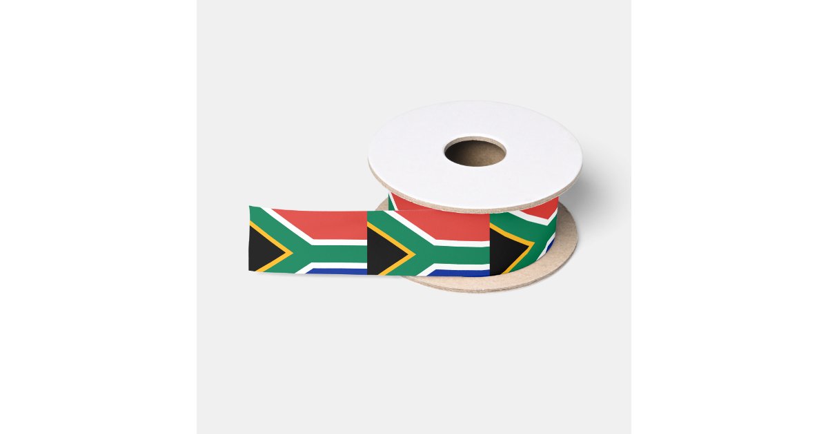 South Africa Flag Satin Ribbon | Zazzle