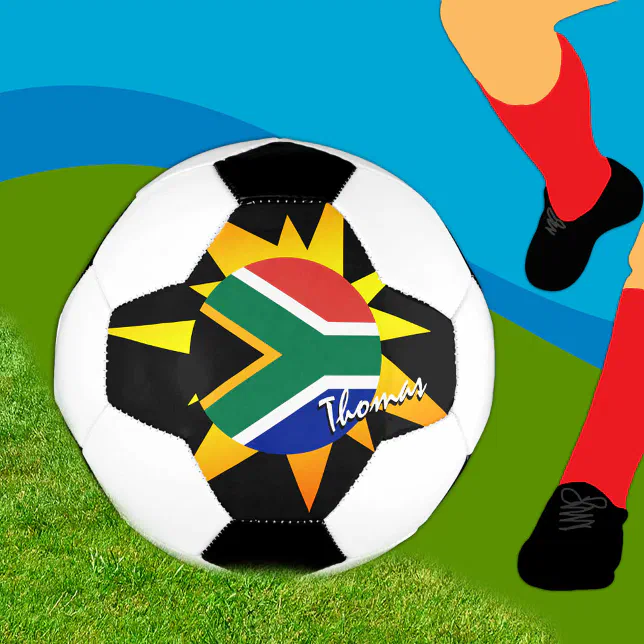 South Africa Football & African Flag / BANG Soccer Ball | Zazzle
