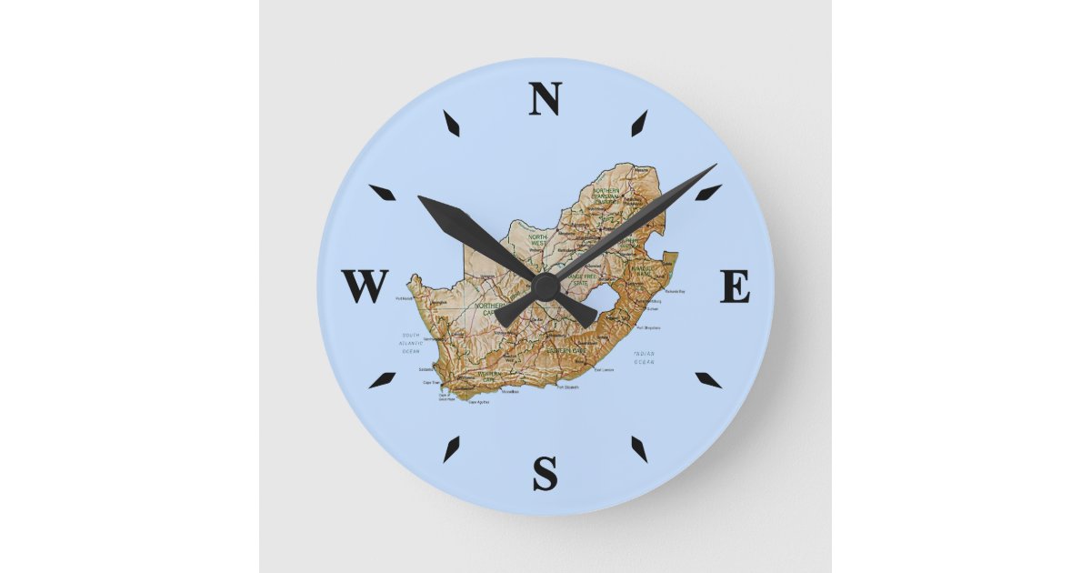 South Africa Map Clock | Zazzle