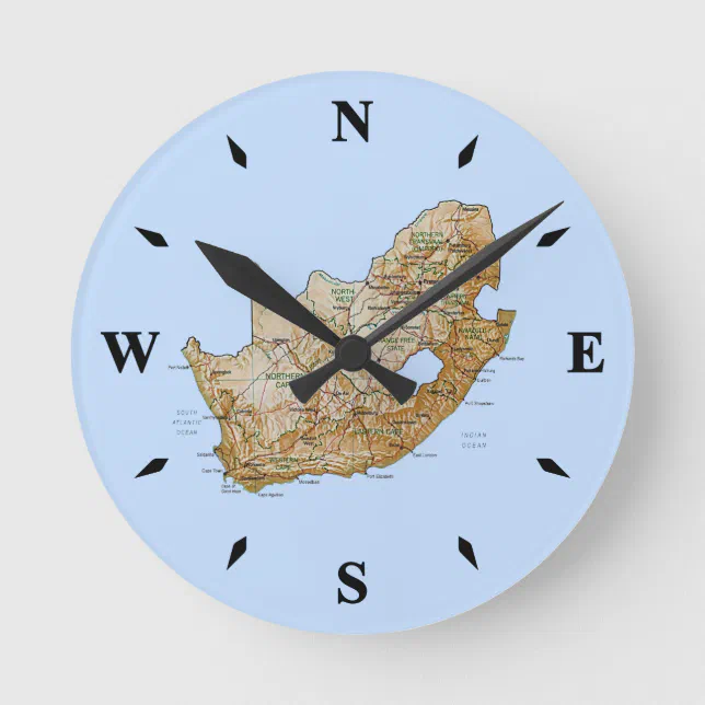 South Africa Map Clock | Zazzle