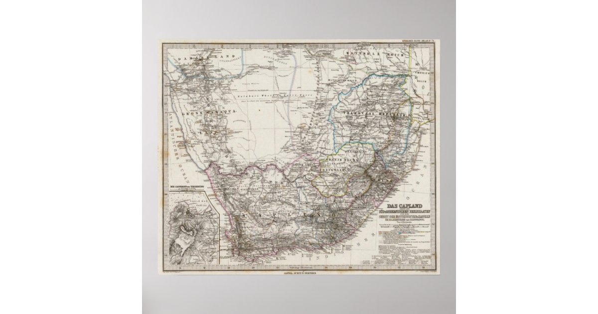 South Africa Map Poster | Zazzle