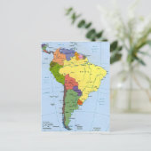 South America map Postcard | Zazzle