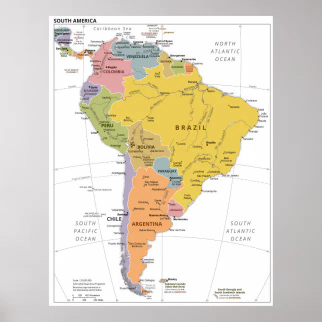 South America Map Poster | Zazzle