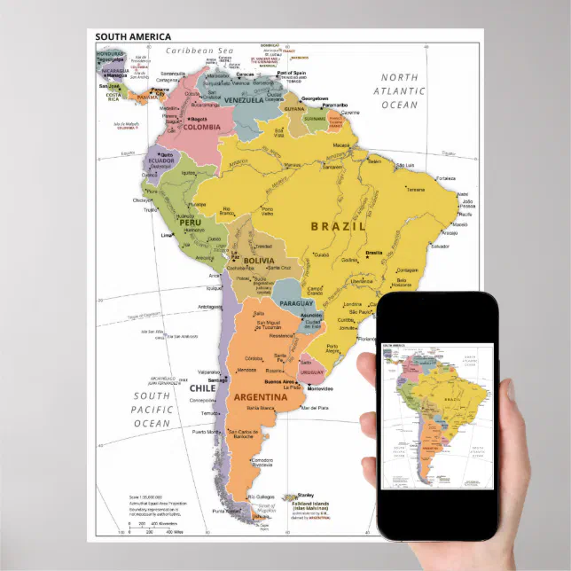 South America Map Poster | Zazzle
