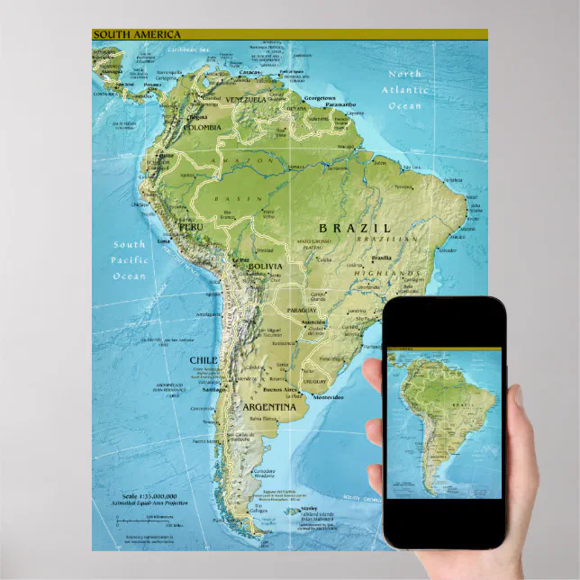 South America Map Poster | Zazzle