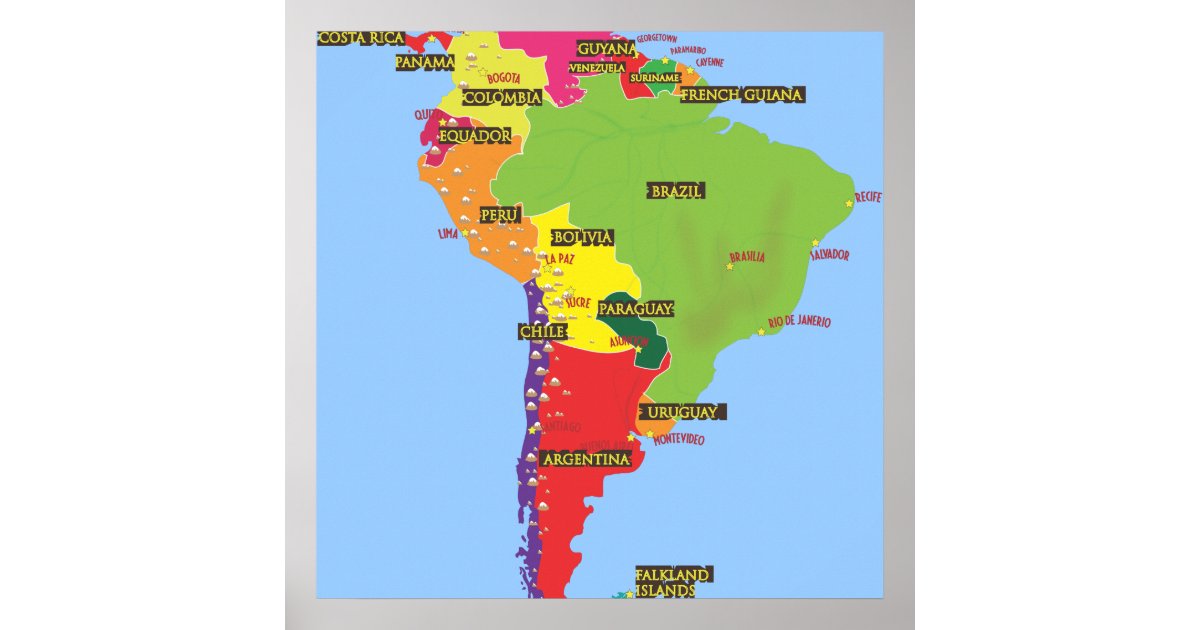 South America Poster | Zazzle