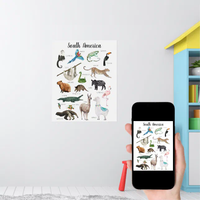 South American Animals | Education Classroom Poster | Zazzle