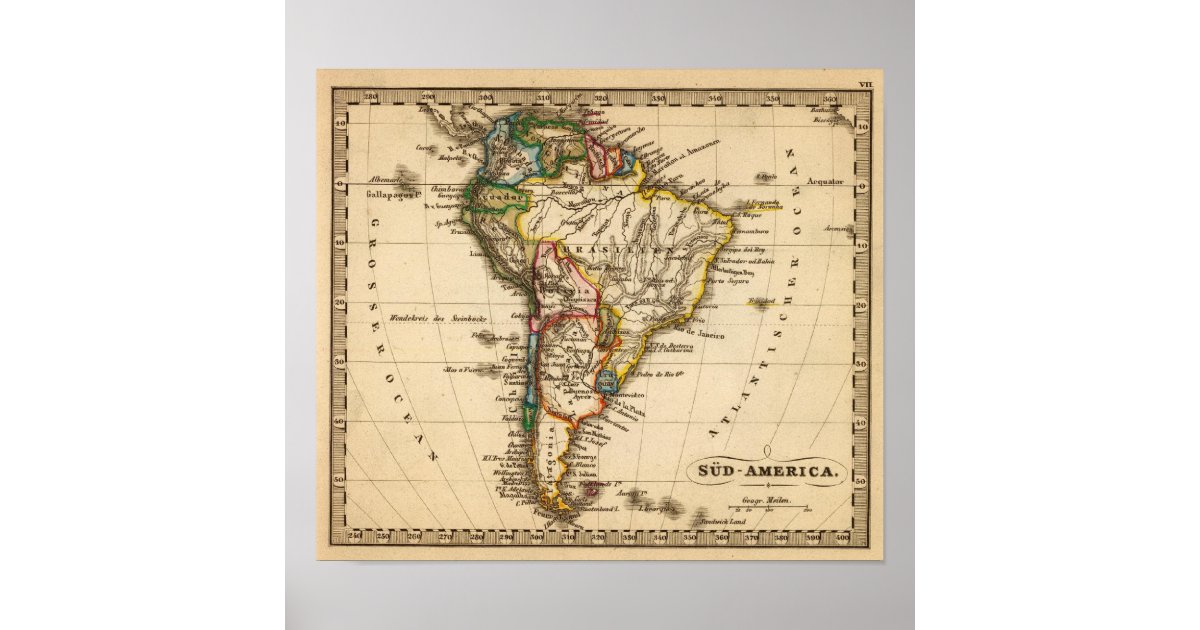 South American Map Poster | Zazzle