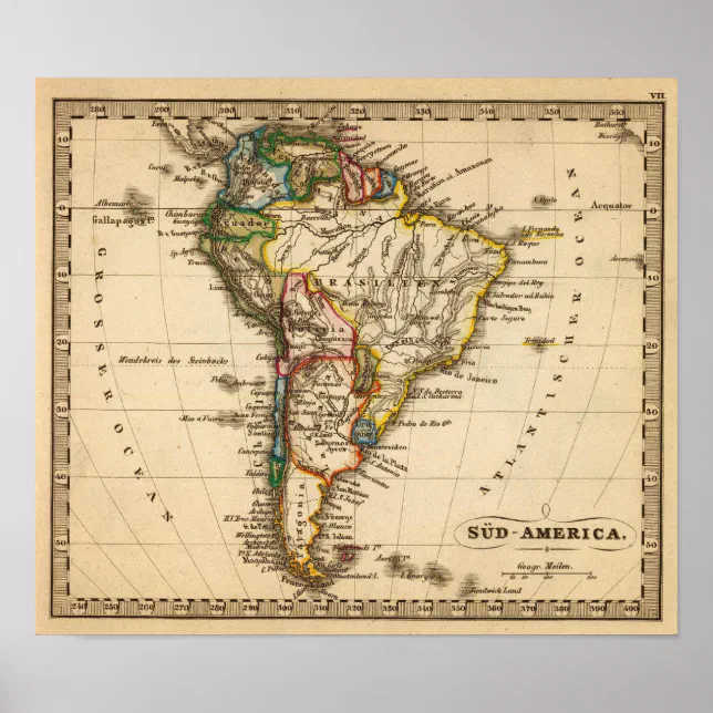 South American Map Poster | Zazzle