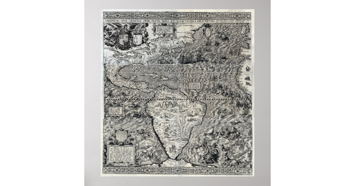 South and Part of North America - Panoramic Poster | Zazzle