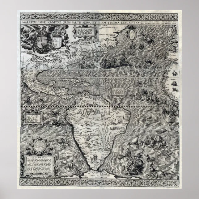 South and Part of North America - Panoramic Poster | Zazzle