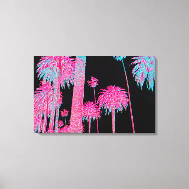 South Beach Art Deco Miami Florida Neon Canvas Art | Zazzle