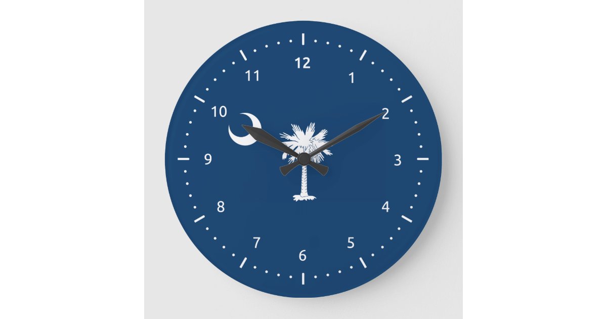 South Carolina flag, American state flag Large Clock | Zazzle